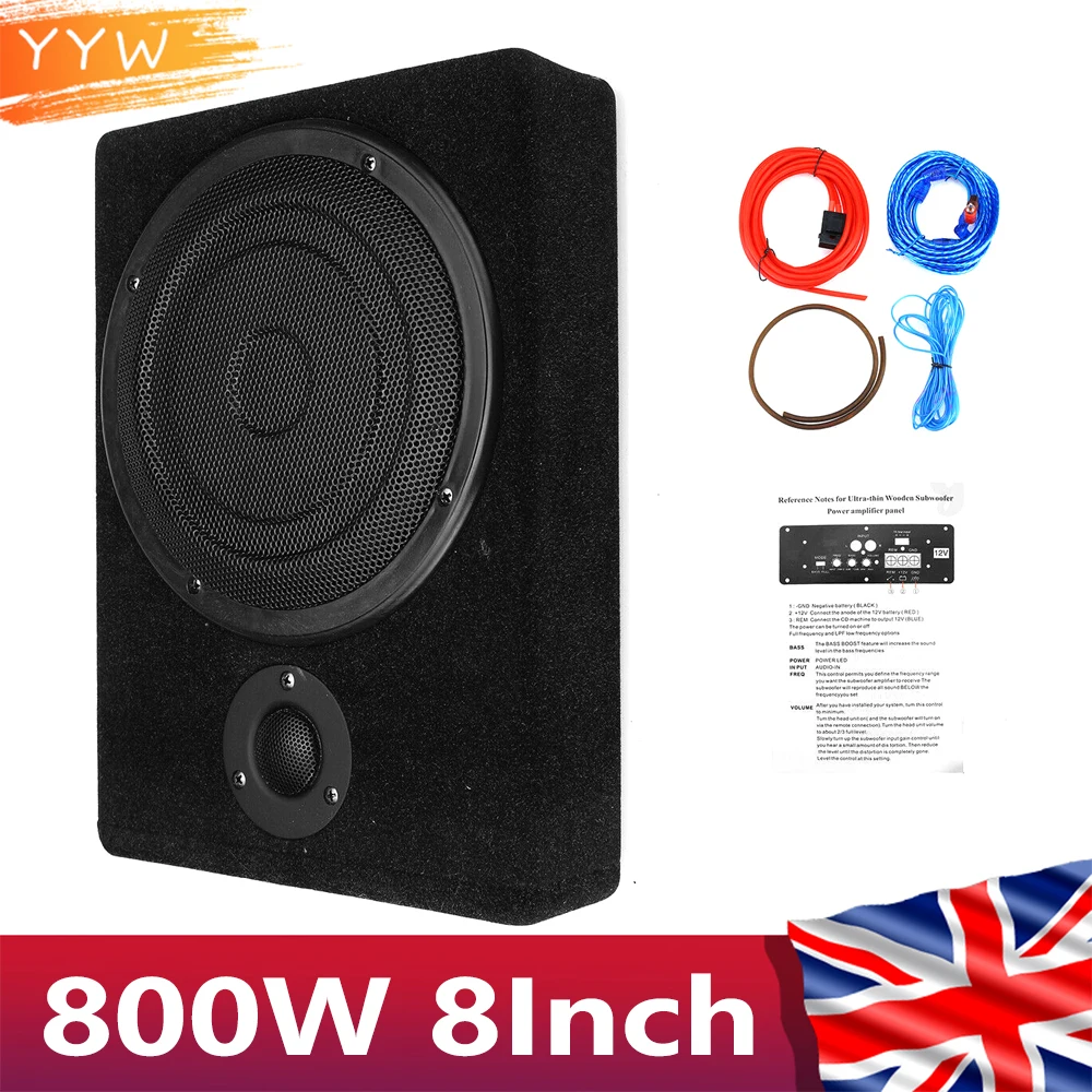8 Inch 800W Car Under-Seat Active Subwoofer Power Amplifier Bass Box ...