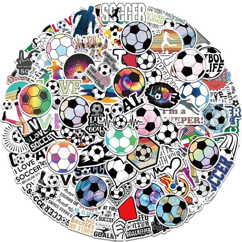 10/50/100pcs Graffiti Football Stickers Soccer Decals for DIY Phone ...