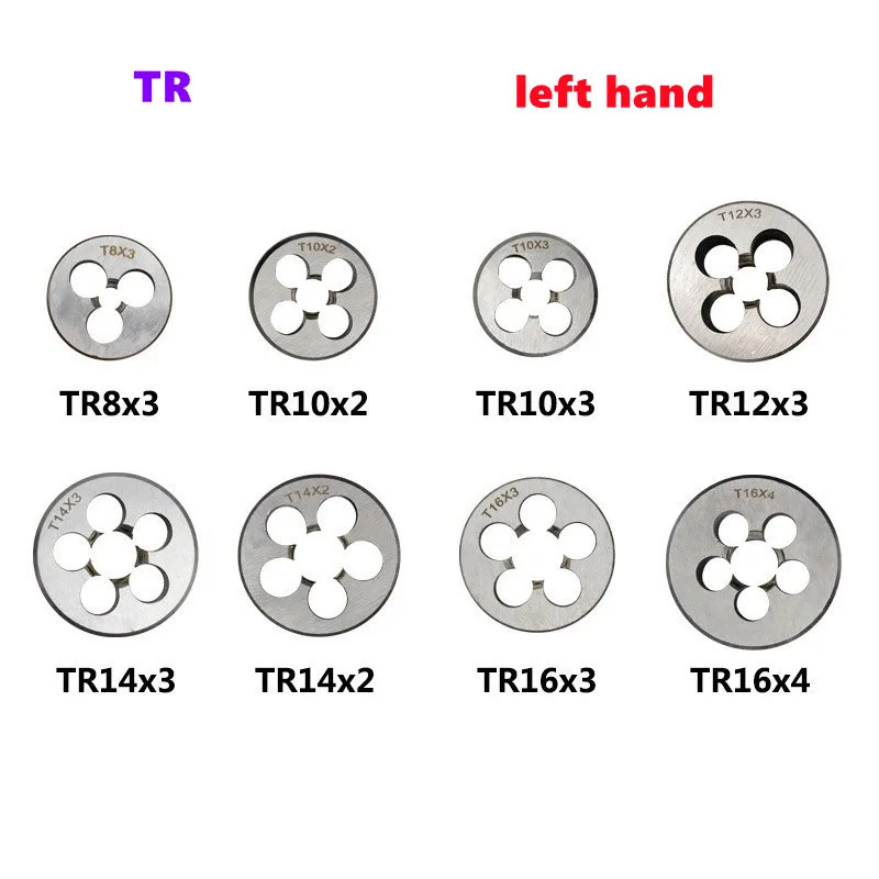 1pcs-HSS-die-TR-die-Left-hand-left-rotary-round-die-Coarse-thread-TR8x2 ...