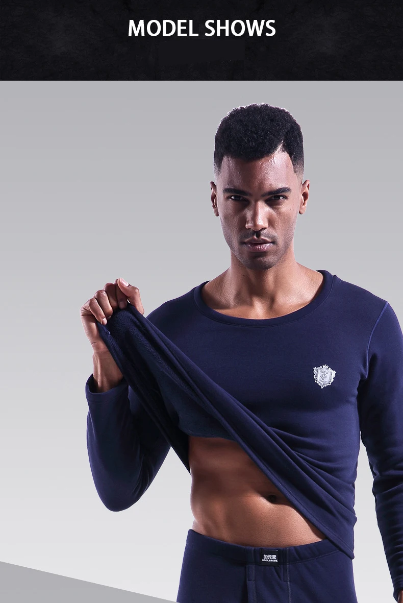 Caleçon,T-shirt à col rond pour homme,sous-vêtement thermique,Sexy ...