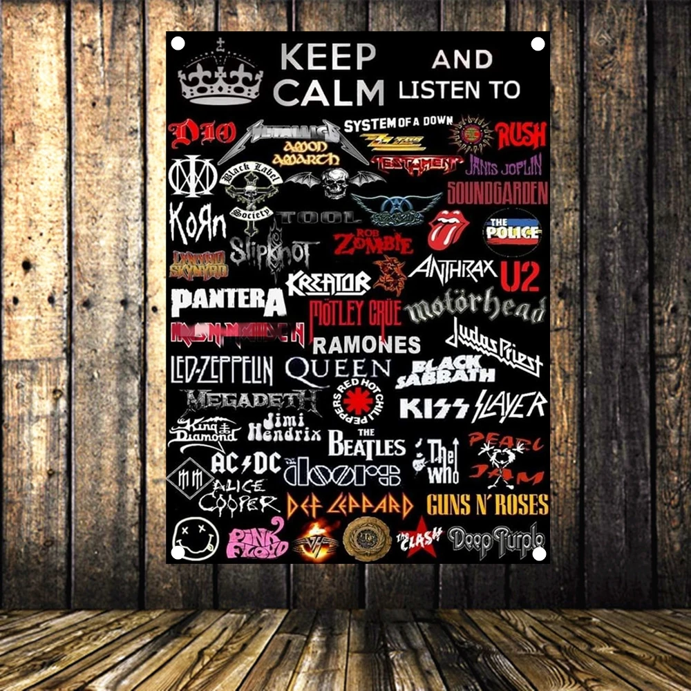 Heavy-Metal-Band-Logo-Banners-Flag-Vintage-Rock-Music-Posters-Bar ...