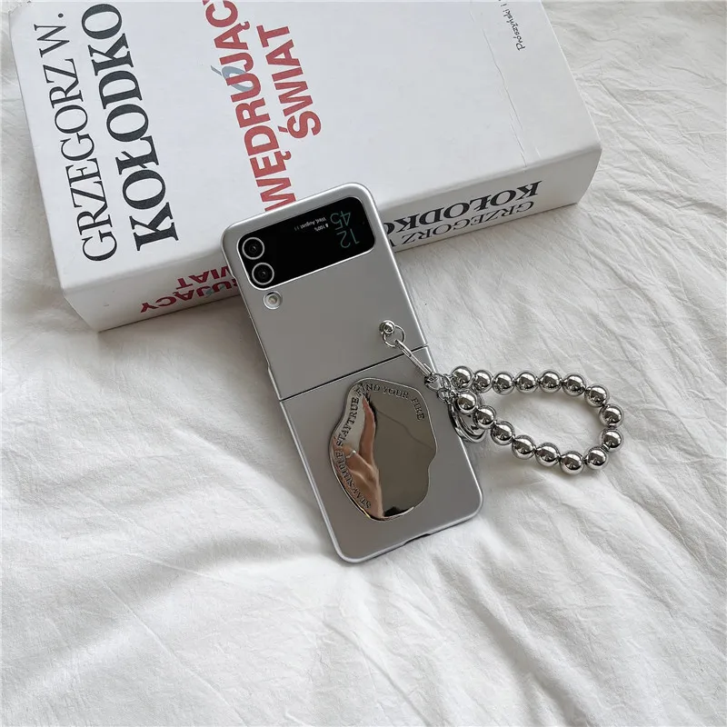 Ins Electroplated Silver Phone Case Mirror Holder for Samsung Galaxy ...