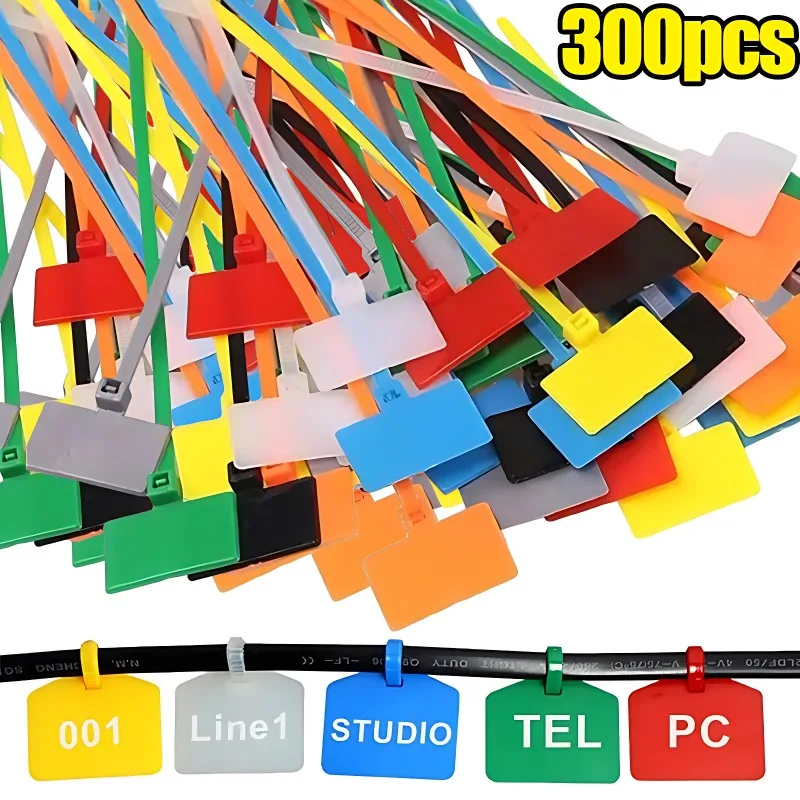 Nylon-Cable-Tie-Plastic-Loop-Ties-Markers-Tag-Cable-Self-locking-Zip ...