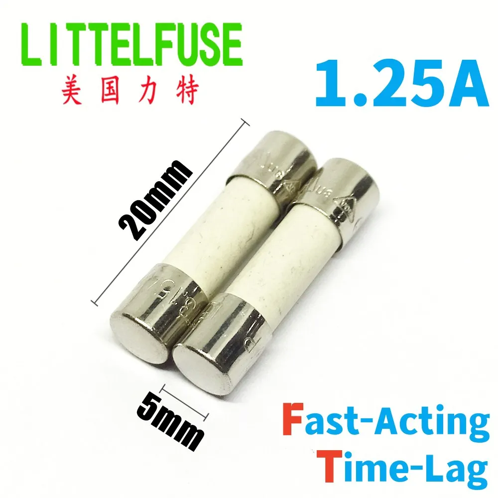 10pcs 1.25A 250V Littelfuse 5x20mm Ceramic Fuse F1.25AH250VP Fast Acting 02161.25MXP，T1 ...