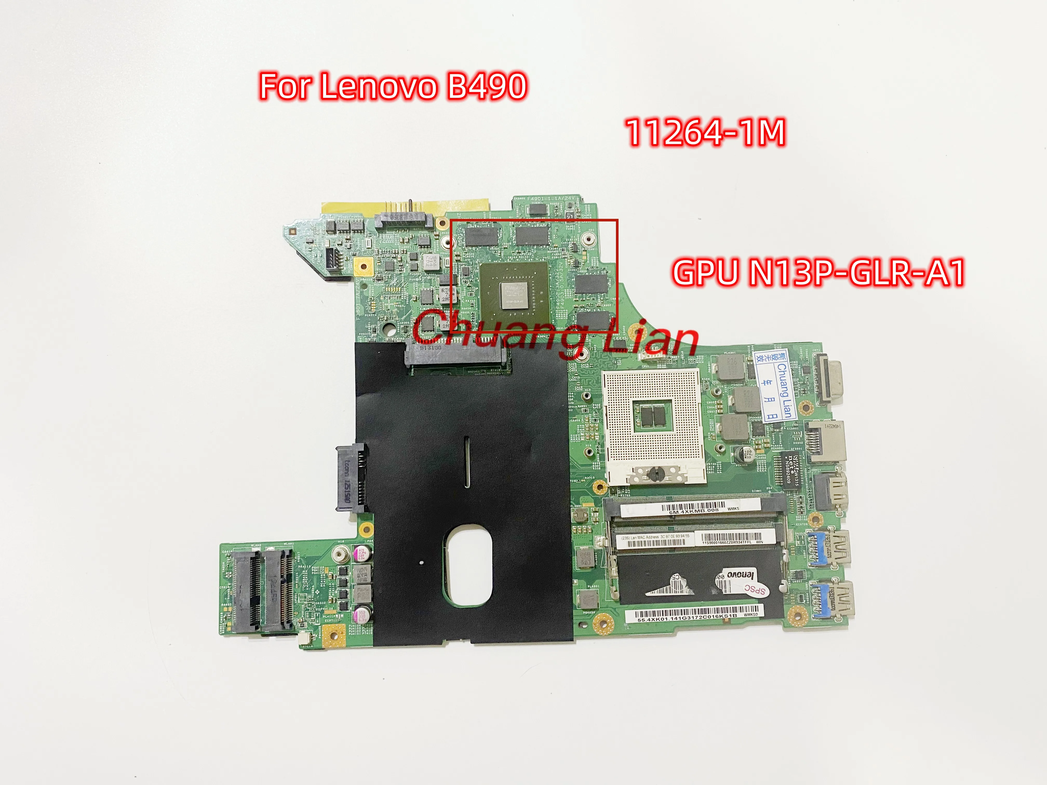 11264-1m For Lenovo B490 Laptop Motherboard With Gpu N13p-glr-a1 100% ...