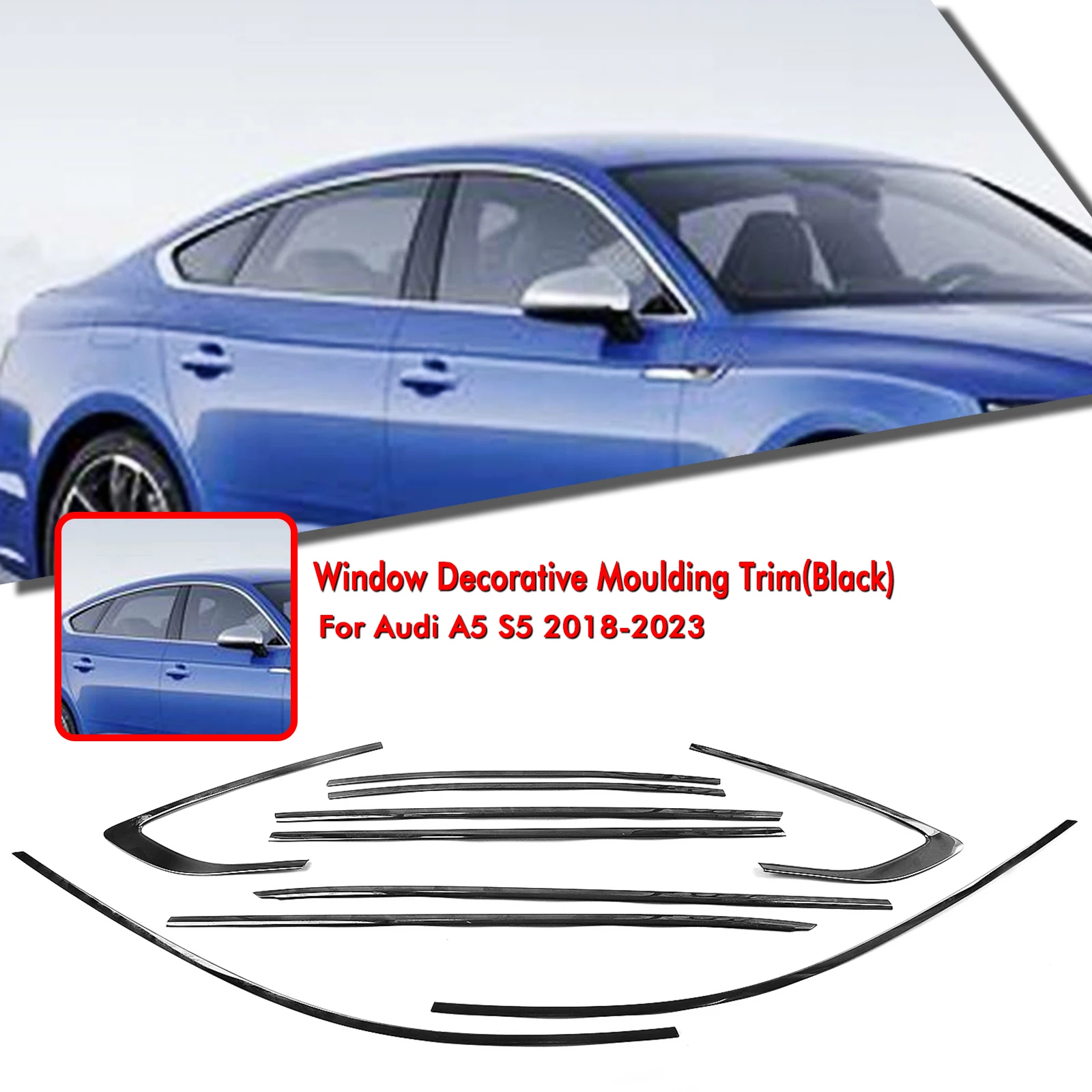 For-AUDI-A5-S5-2018-2023-Sportback-Hatchback-4-Door-Exterior-Window ...