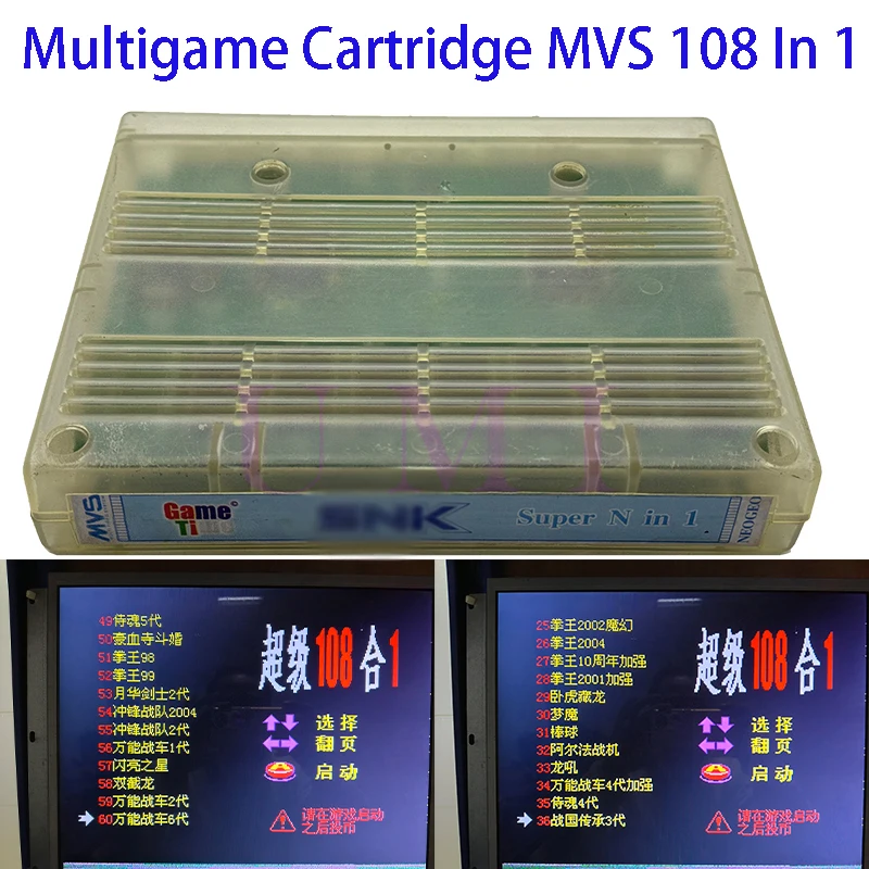 NEOGEO MVS JAMMA 108 In 1 Game Cartridge Pcb Board For MV1B/MV1C/MV1A ...
