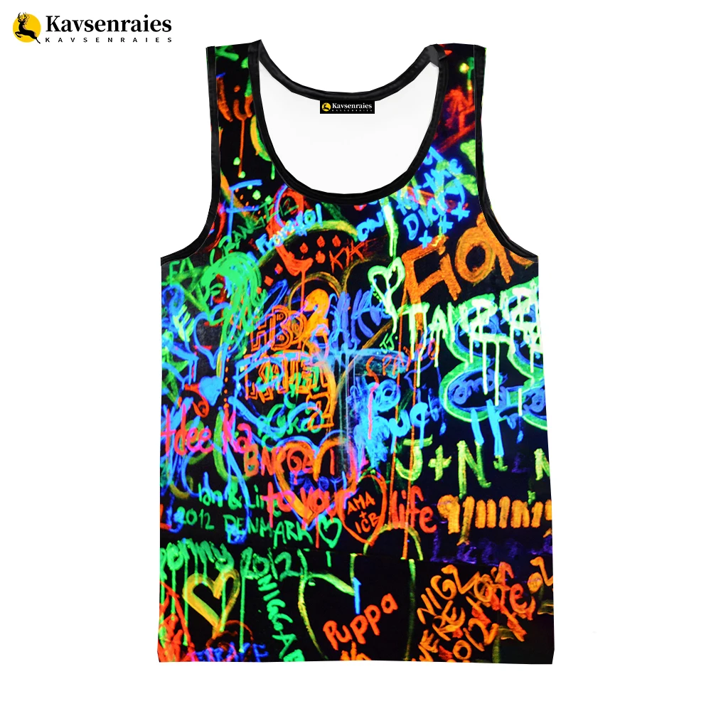 Neon-Graffiti-3D-Printed-Tank-Tops-Men-Women-Summer-Casual-Cool ...