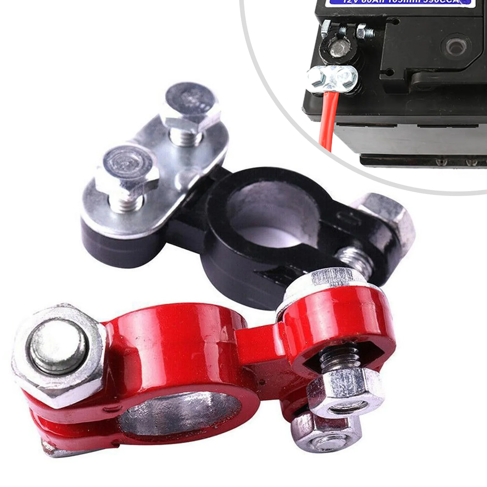 2pcs Car Boat Truck Battery Terminal Clamp Pile Alloy Head Automotive ...