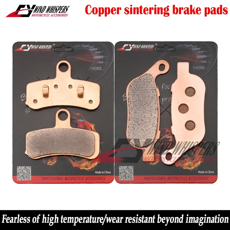 Copper sintering Front Rear Brake Pads For HARLEY Super Glide Street ...