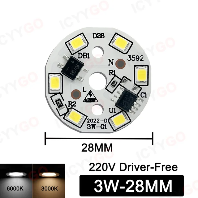 12W 15W 18W LED Bulb SMD Light SMD 2835 Plate Round Module Light Source ...