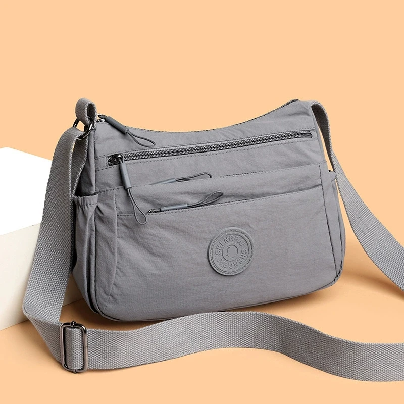 Multi-Layer Casual Crossbody Bag for Women, Solid Color Multi-Pocket ...