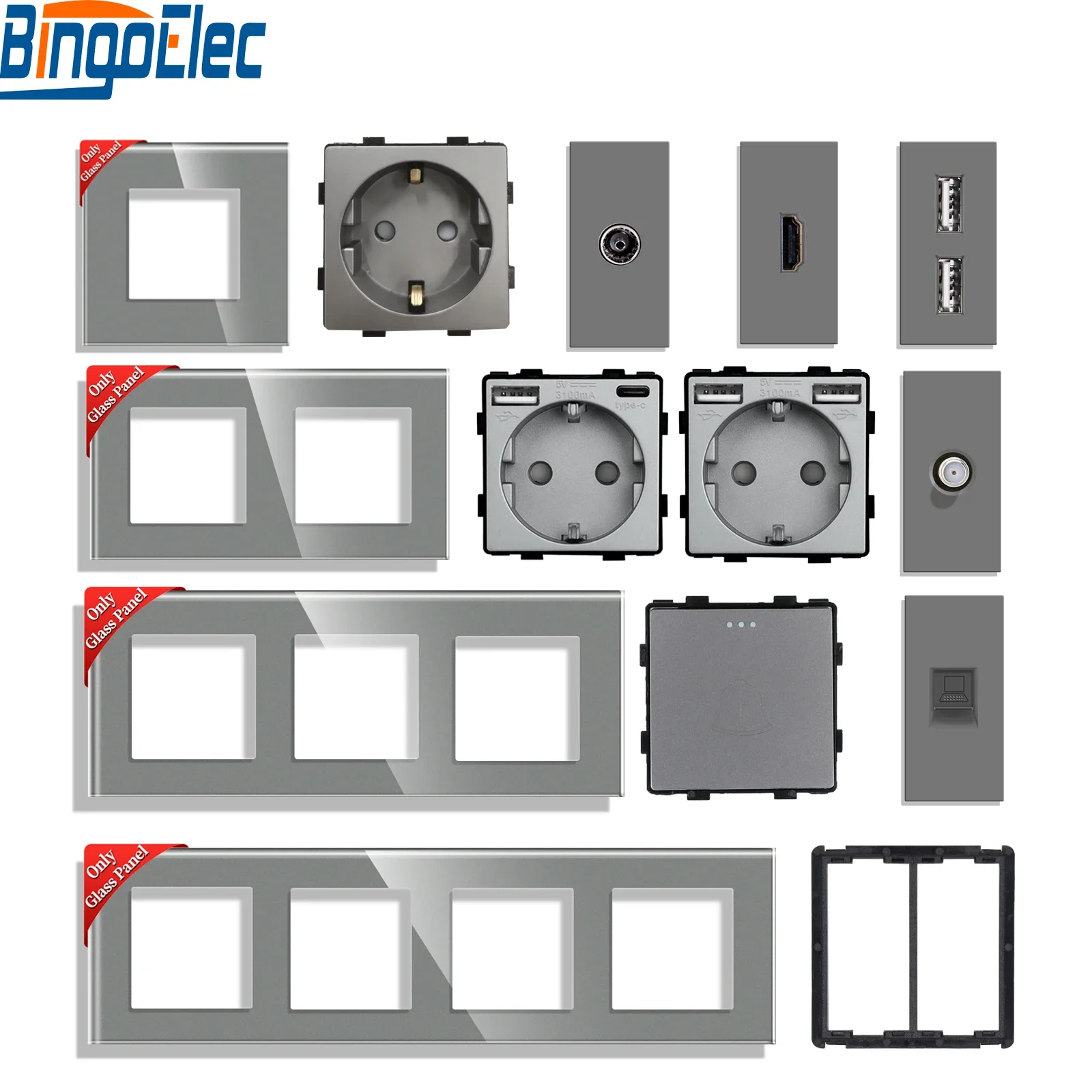 EU-Glass-Panel-Wall-Socket-with-USB-Type-c-TV-ST-CAT6-Internet-RJ45 ...
