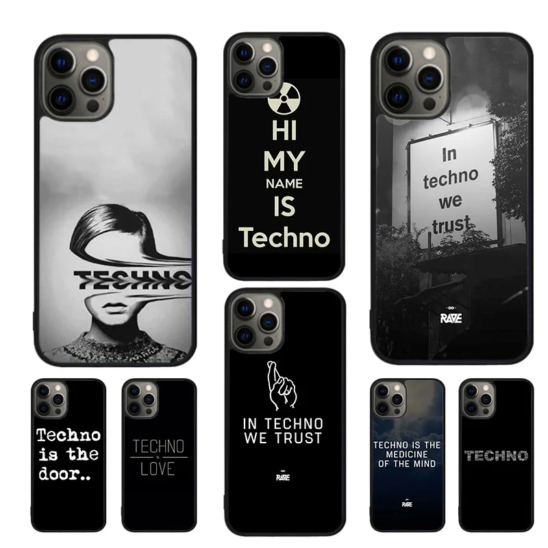 Techno Music Phone Case For iPhone 17 Air 16 15 14 11 12 13 Pro MAX ...
