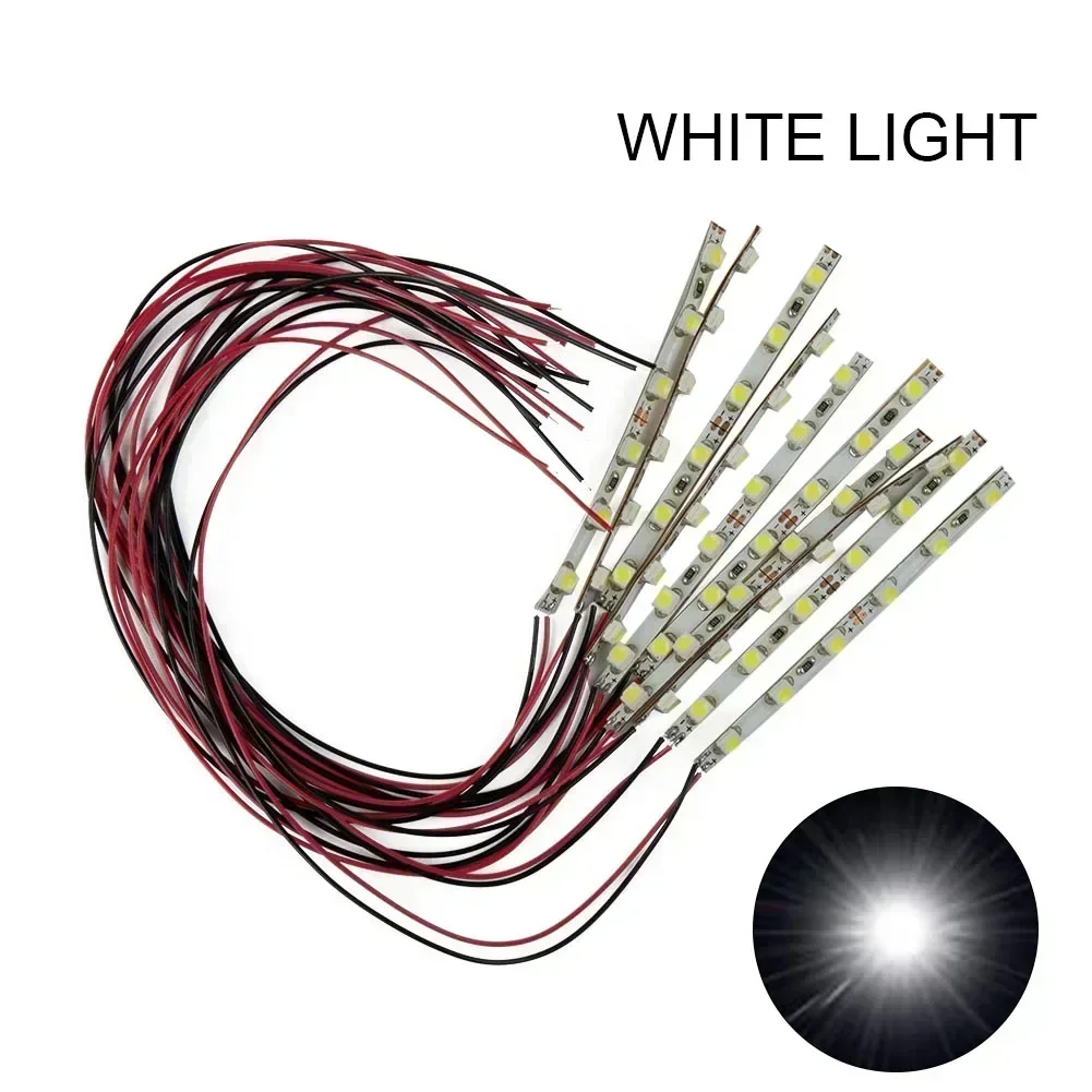 10pcs Pre Wired White Strip 6 Led LED Light Self-adhesive Flexible 12V ...