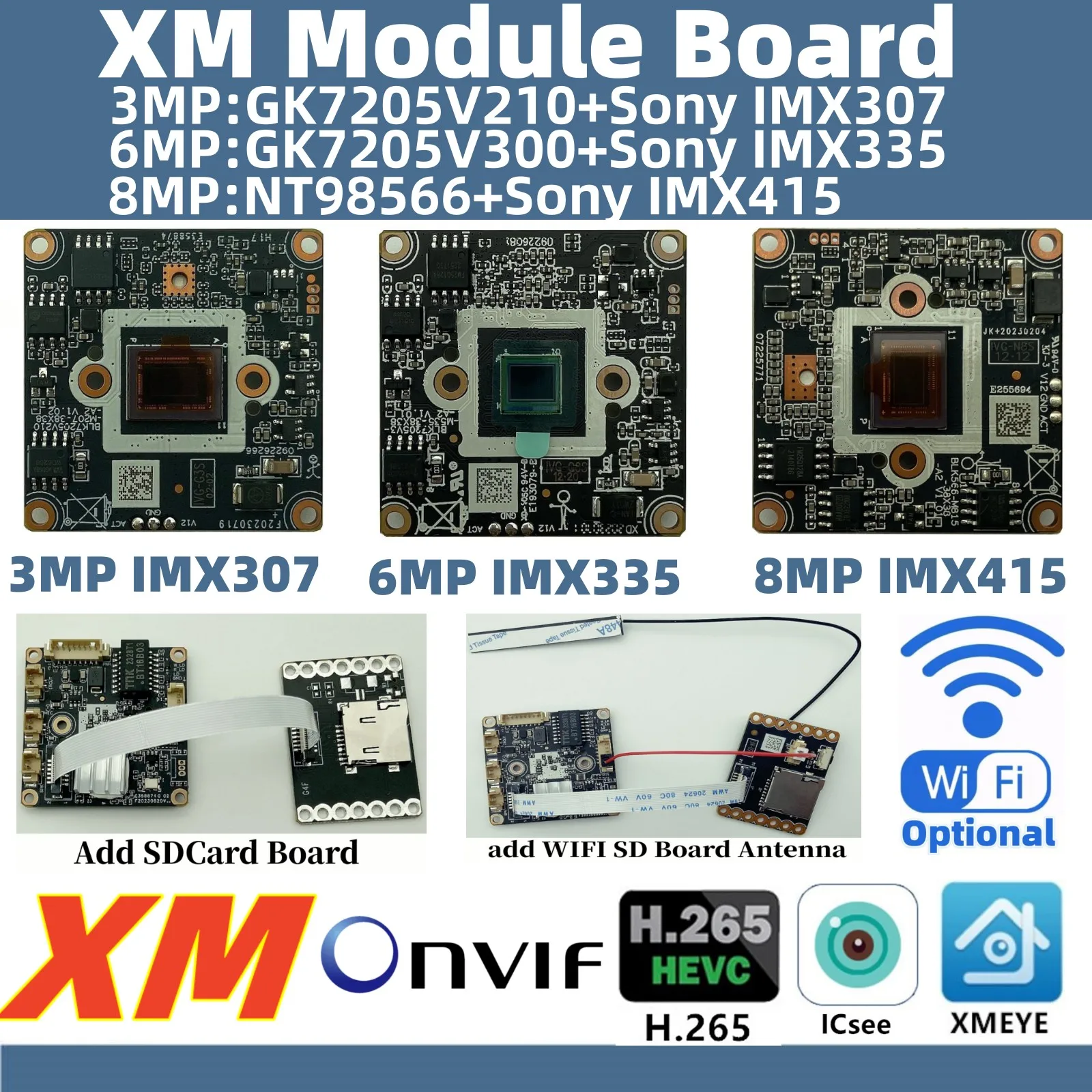 SDCard-WIFI-Optional-8-6-3MP-XM-IP-Camera-Module-Board-IMX307-335-415-H ...
