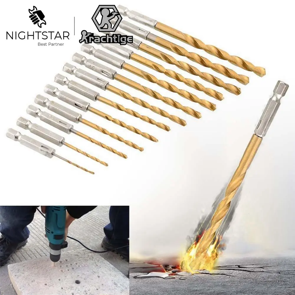 Krachtige 13Pcs Power Tools Drill Bits Steel Hex Shank Quick Change ...