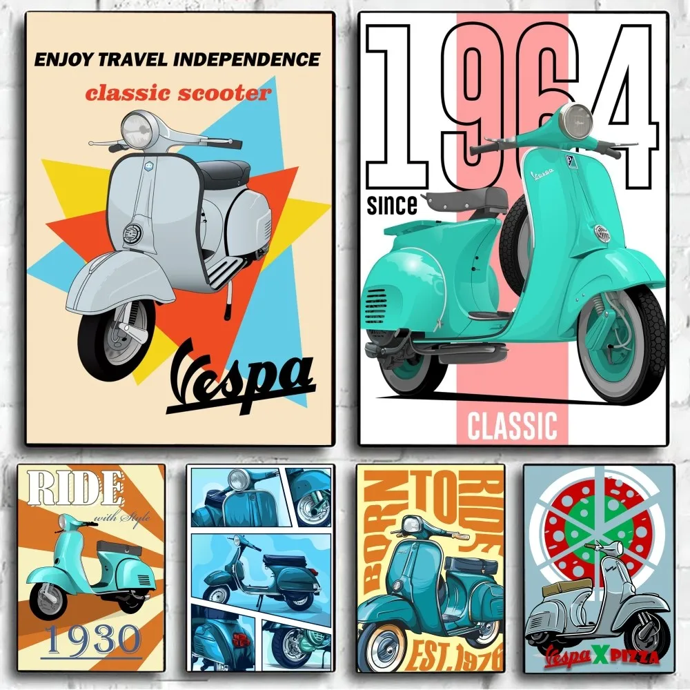 Retro-Vespa-Poster-DIY-Poster-Kraft-Paper-Vintage-Poster-Wall-Art ...