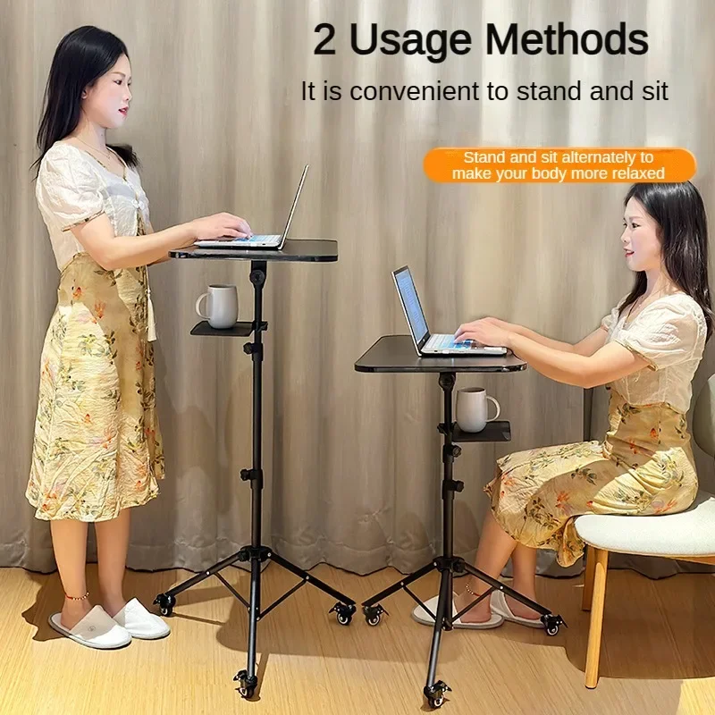 Liftable-Laptop-Tripod-Stand-Foldable-Laptop-Desk-on-Wheels-with-Tray ...