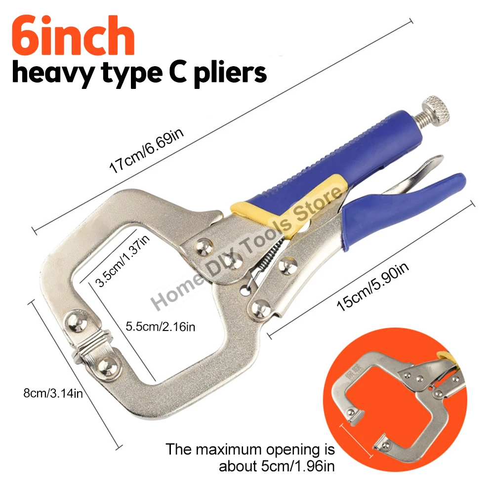 6-inch-C-Clamp-Weld-Clip-Woodwork-Fix-Plier-Pincer-Tong-Tenon-Grip-Vise ...