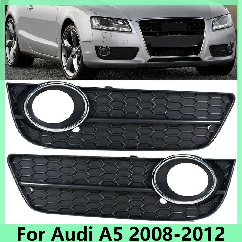 For Audi A5 2008 2009 2010 2011 2012 Honeycomb Mesh Fog Light A4 Grille ...