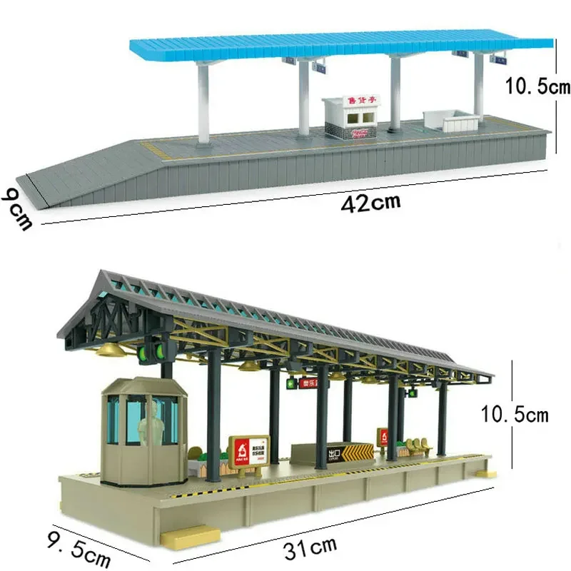 1-87-HO-Scale-Building-Model-Railway-Station-Platform-Model-Train-Scene ...
