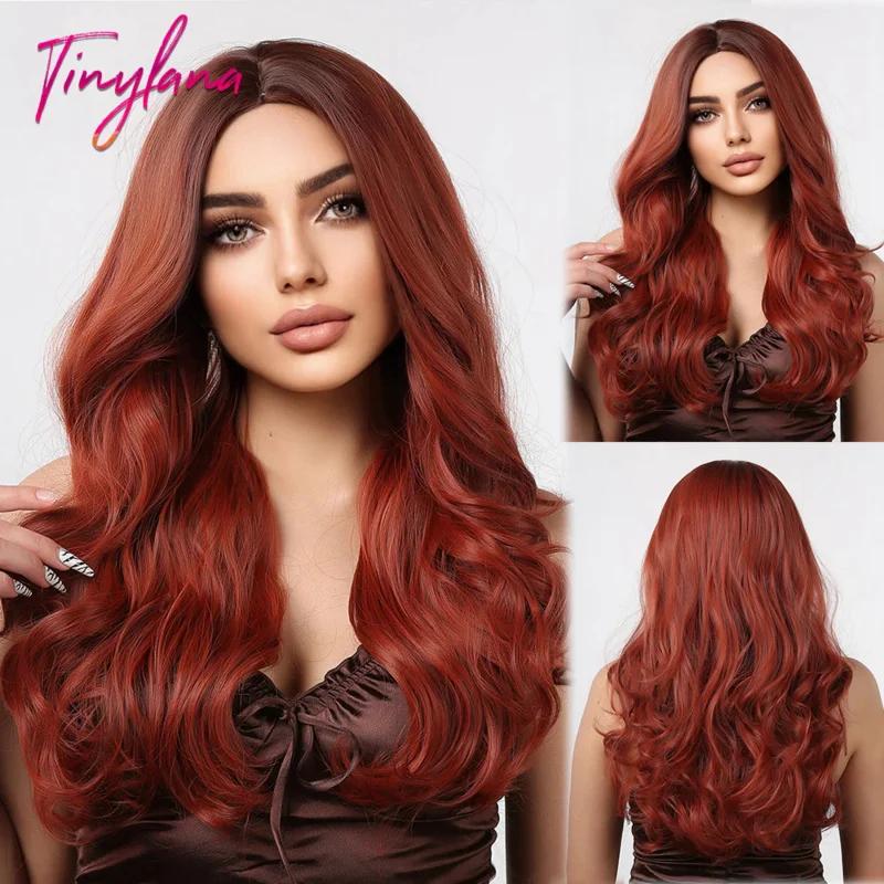 Red-Copper-Long-Curly-Synthetic-Hair-Wigs-for-Women-Cosplay-Orange-Red ...