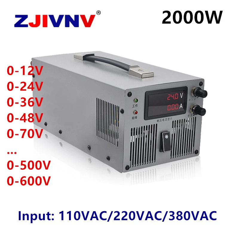 2000w Switching Power Supply 0-12v 24v 36v 48v 60v 70v 90v 110v 220v ...