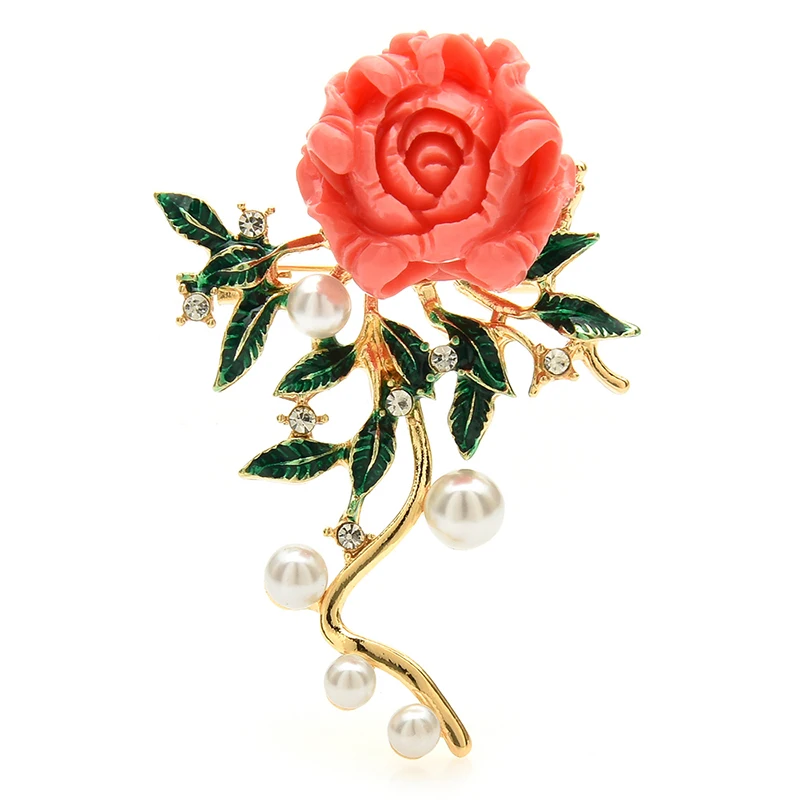 Wuli-baby-Pretty-Peony-Flower-Brooches-For-Women-Unisex-Pink-Resin ...