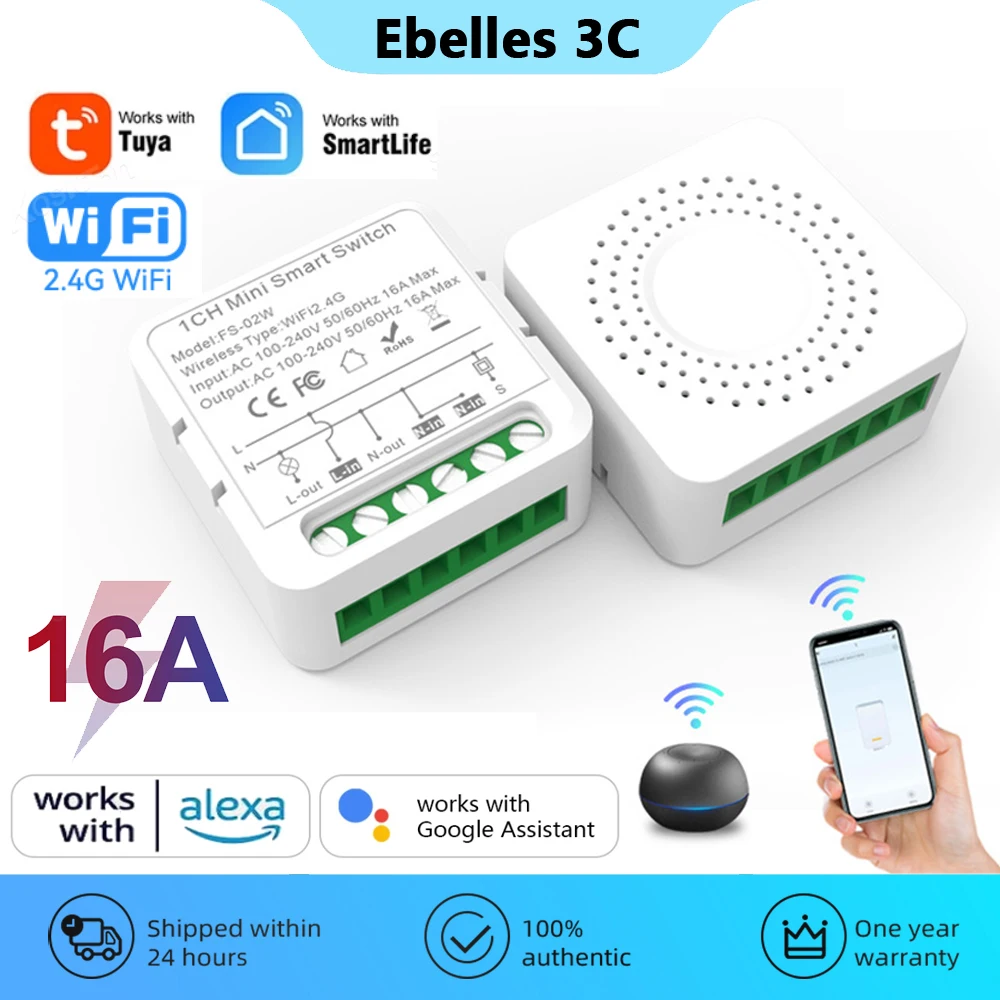 16A-Tuya-WiFi-Smart-Switch-2-Way-Control-Mini-Light-Switch-Breaker ...