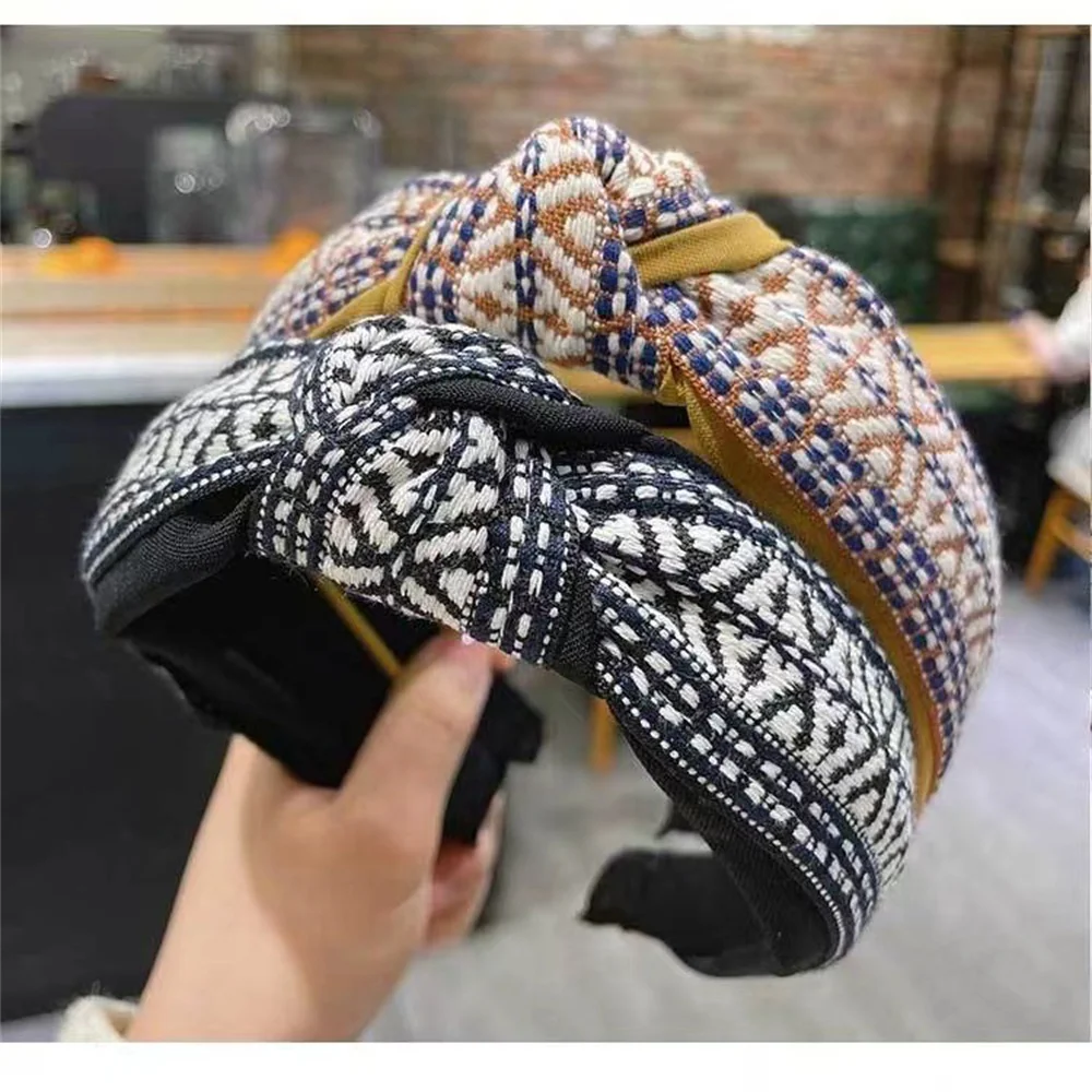 Vintage Knotted Wide Hairbands For Women Girl Headbands Vintage Fabric ...