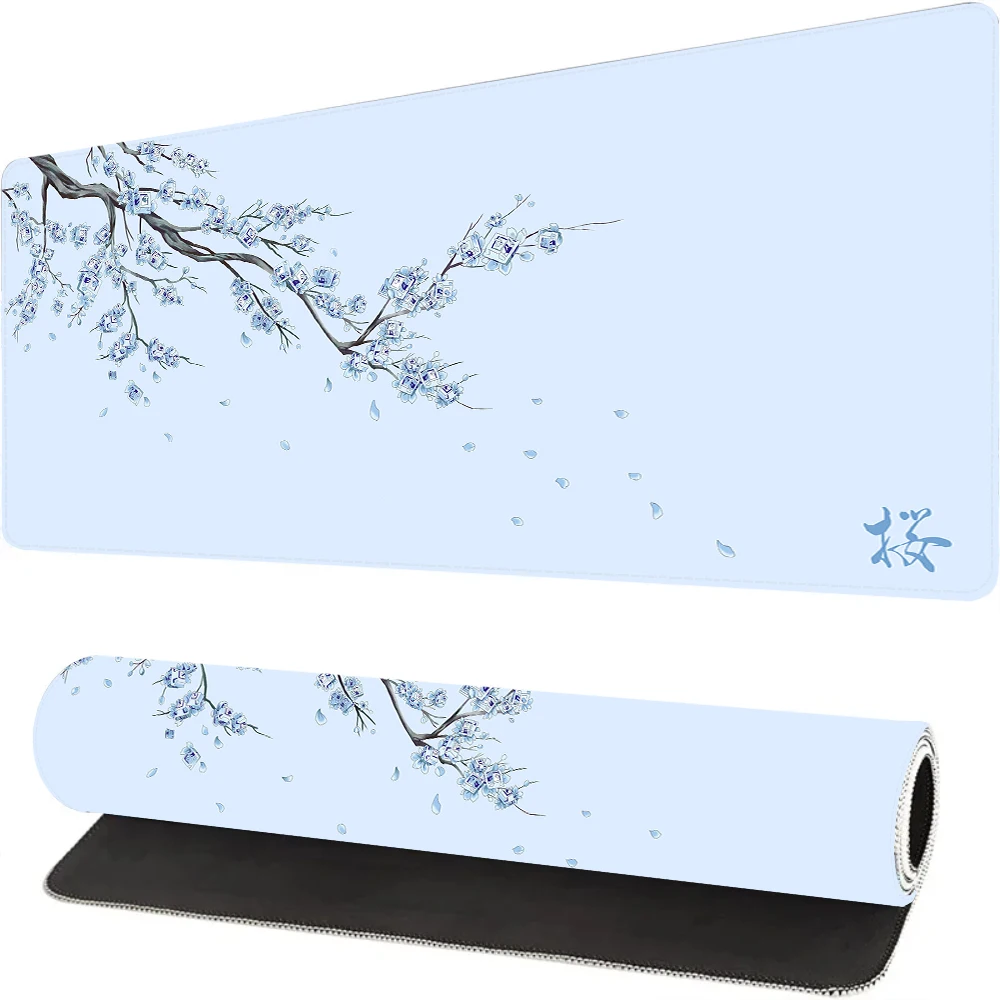 Blue-Sakura-Gaming-Mouse-Pad-Cherry-Blossom-Mousepad-Purple-Laptop-Deskmat-Office-Gamer-Carpet ...
