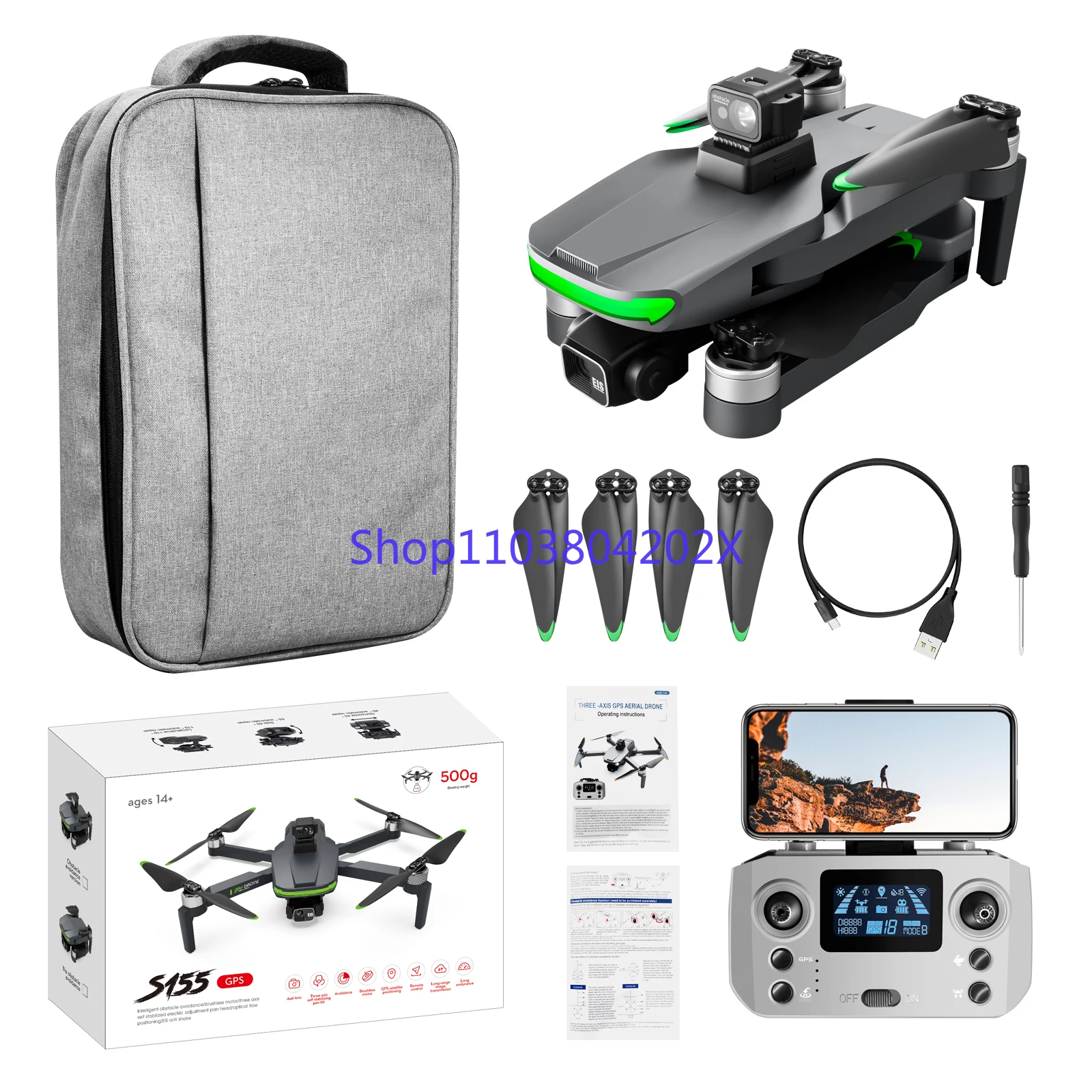 S155-GPS-Drone-8K-HD-Camera-Aerial-Photography-3-Axis-Anti-Shake-Gimbal ...