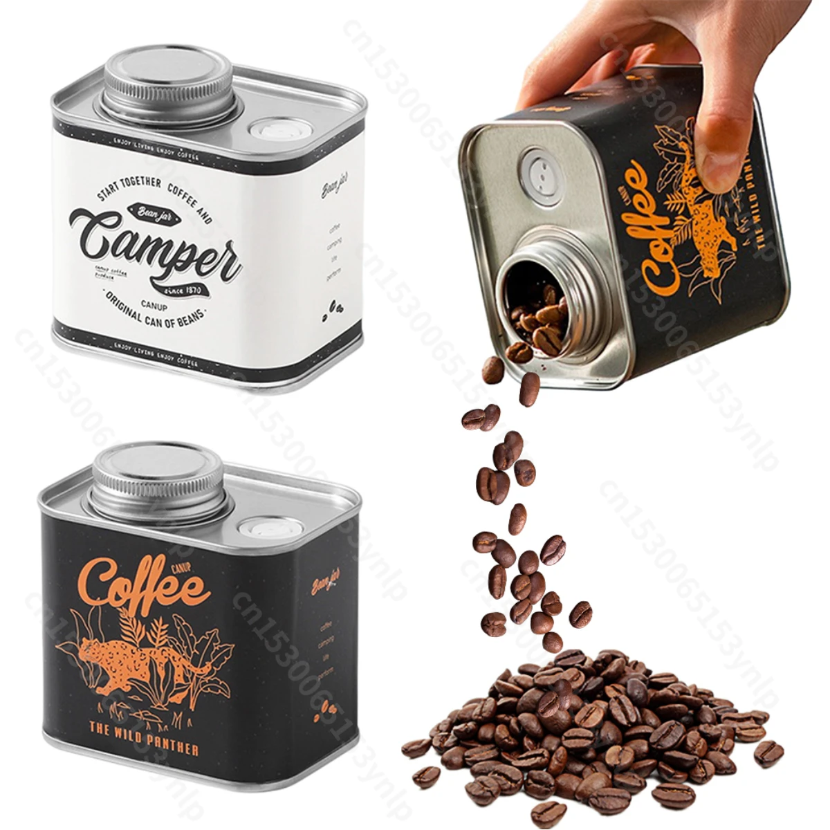Feij-o-De-Caf-Herm-tico-Latas-Outdoor-Camping-Tin-Box-Coffee-Container ...