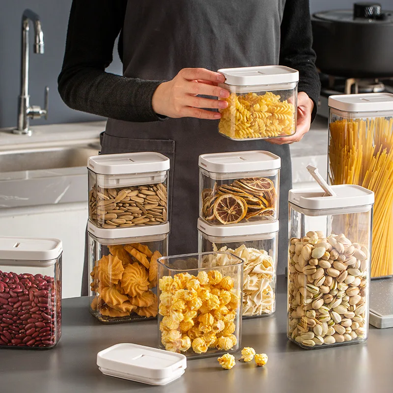 Kitchen-Storage-Box-PET-Sealed-Container-Cereal-Food-Grade-Transparent ...