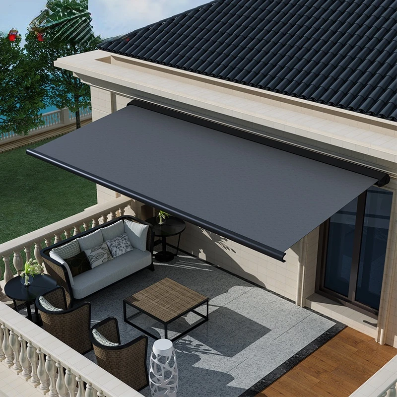 Retractable Sunshade Canopy Outdoor Electric Remote Control High-end ...