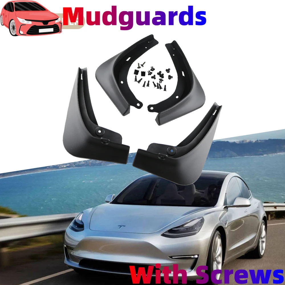 Soft-Mud-Flaps-for-Tesla-Model-3-2016-2023-2024-Accessories-Mudguards ...