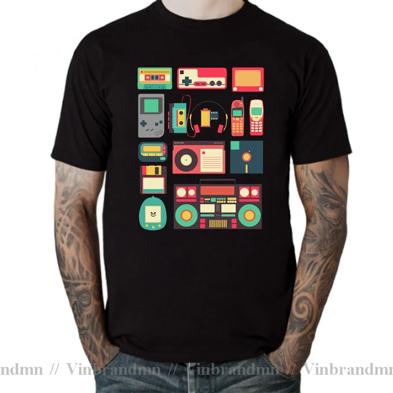 Techno-Game-PC-T-Shirt-Console-Cassette-Controller-Telephone-Technology ...