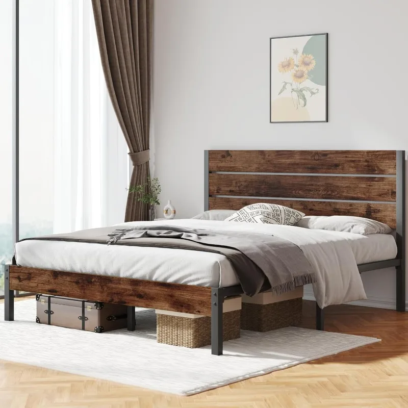 Bed-Frame-with-Headboard-and-Footboard-with-Under-Bed-Storage-All-Metal ...
