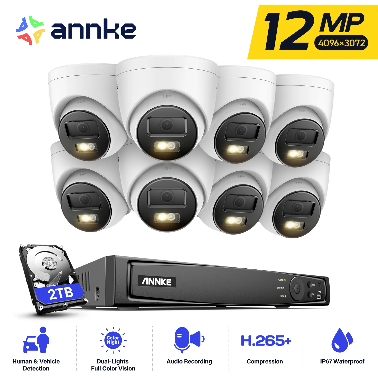 ANNKE-12MP-Smart-Dual-Light-Camera-Kits-Security-Cam-8CH-NVR-8PCS-POE ...