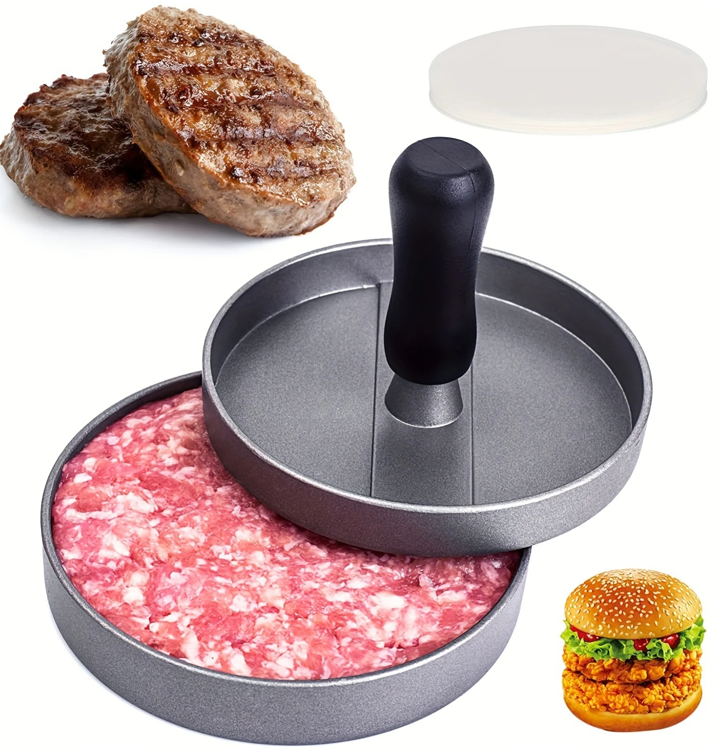 1pc-Aluminum-Burger-Maker-Hamburg-Press-Circular-Meat-Cake-Press-Mold ...