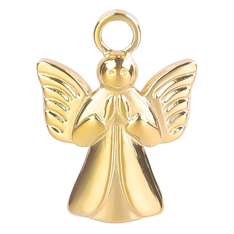 5PCS High Quality Gold Color Angel is Mom,Fairy Stainless Steel Pendant ...