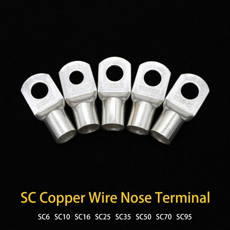 5-10-20-50Pcs-SC-Type-Wire-Nose-Terminal-SC6-SC95-Bare-Copper-Battery ...