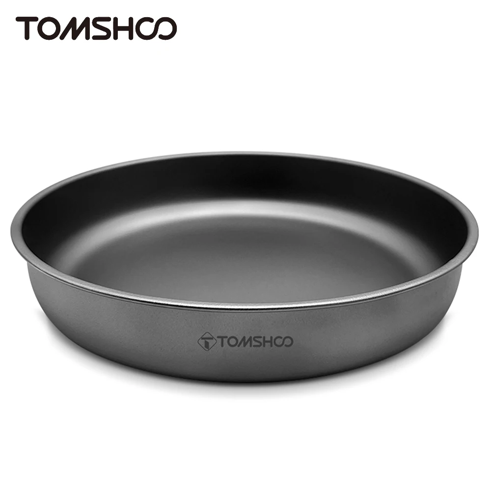 Tomshoo 1000/1500ML Lightweight Titanium Frying Pan Dinner Fruit Plate ...