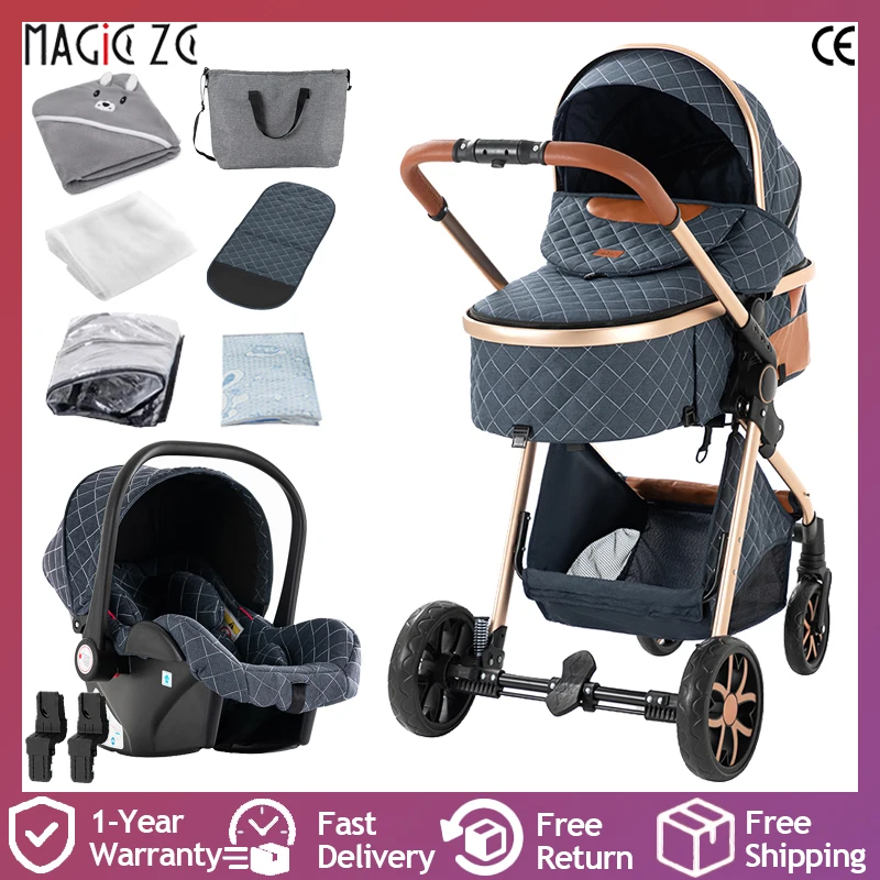 3 in 1 Baby Stroller, Pram and Pushchair with Reversible Seat ...