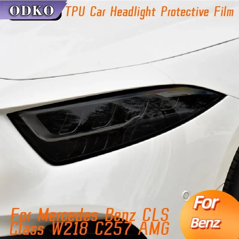 For Mercedes Benz CLS Class W218 C257 AMG Car Headlight Tint Black ...