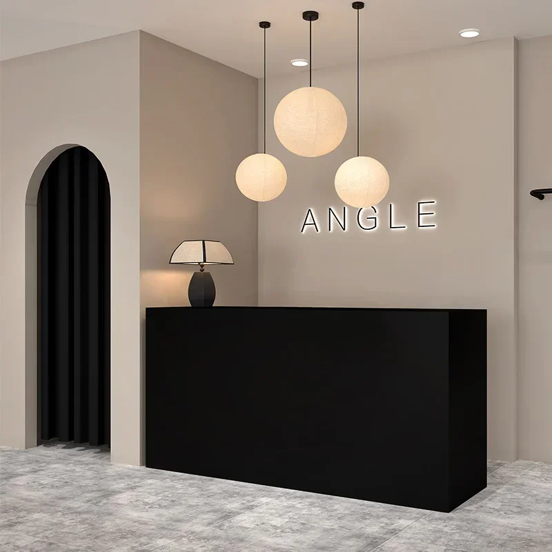 Outfit Shop Simple Reception Desk Baking Paint Black Minimalism ...
