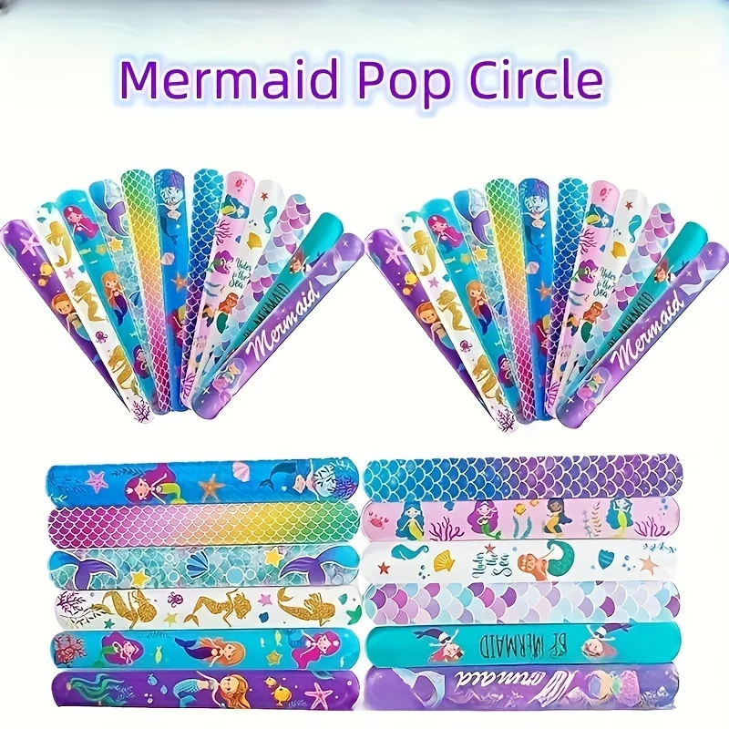 12Pcs-Mermaid-Theme-Slap-Circle-Glitter-Sequins-Slap-Pop-Circle ...