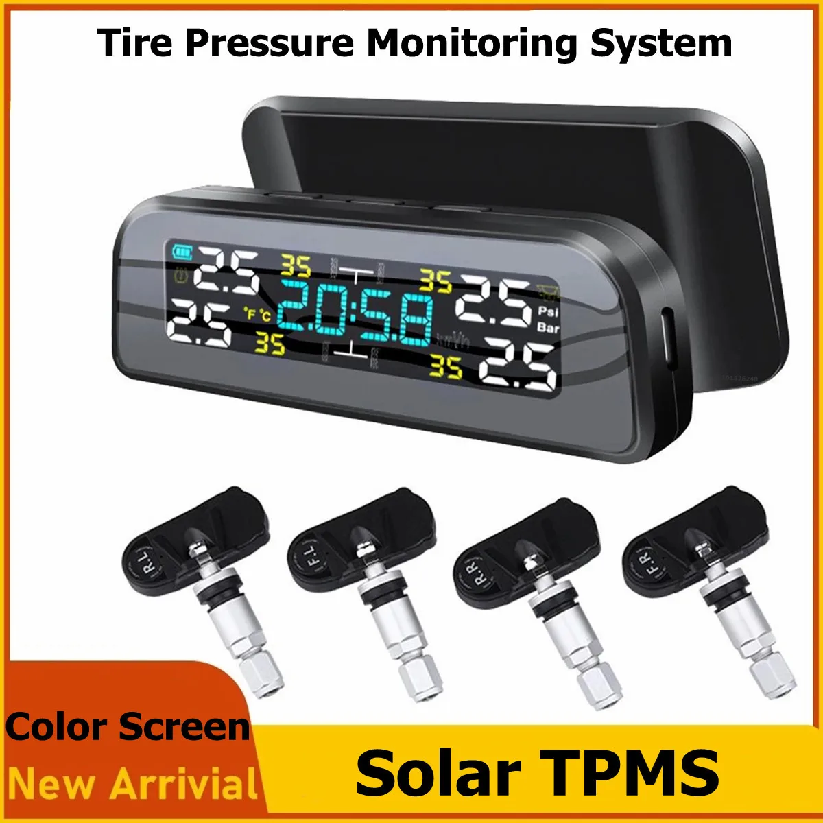 Universal-Smart-TPMS-Car-Tire-Pressure-Alarm-Monitor-System-4Sensors-Display-Solar-Intelligent ...