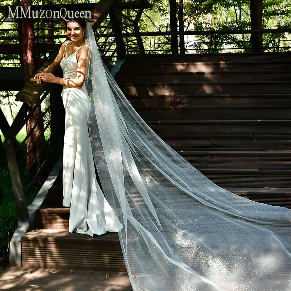 MMQ-M94-Cathedral-Wedding-Veil-Sparkly-with-Comb-Off-White-Elegant-Long ...